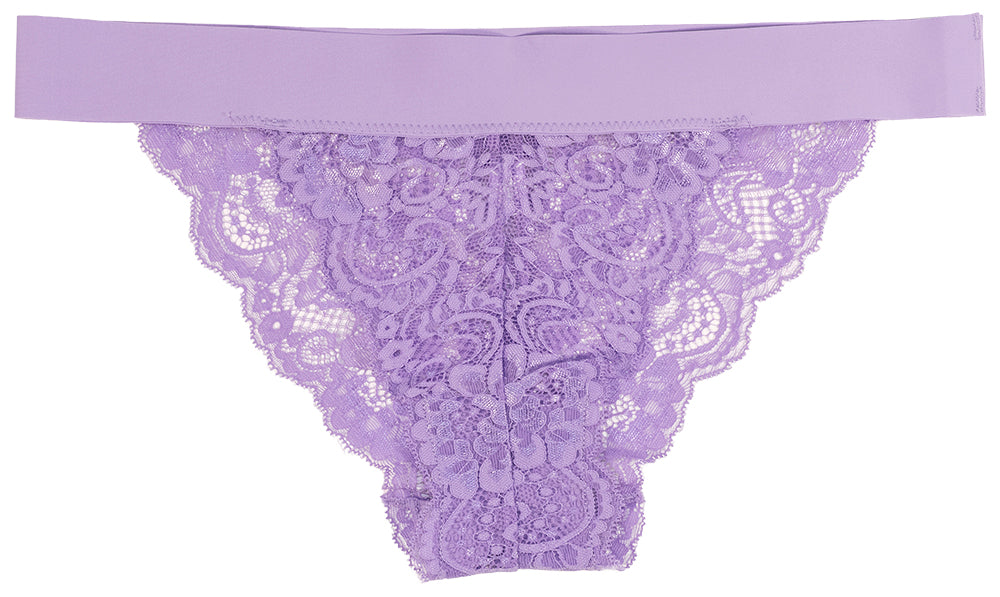 Pretty Purple Lace Bikini with Laser Cut Waist Band – Love Libby Panties